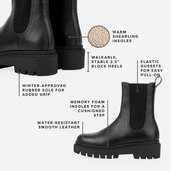 The Alpine Chelsea Boot Black Pebble – Poppy Barley