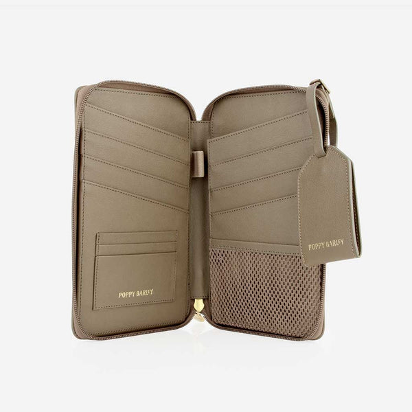 Six Person Passport holder & Slim Luggage Tag Set Truffle – Poppy Barley