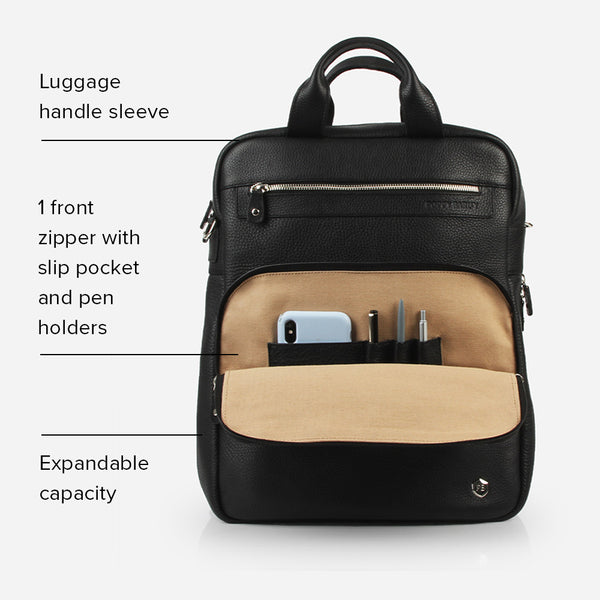 Backpack Black / Black Nubuck | Poppy Barley